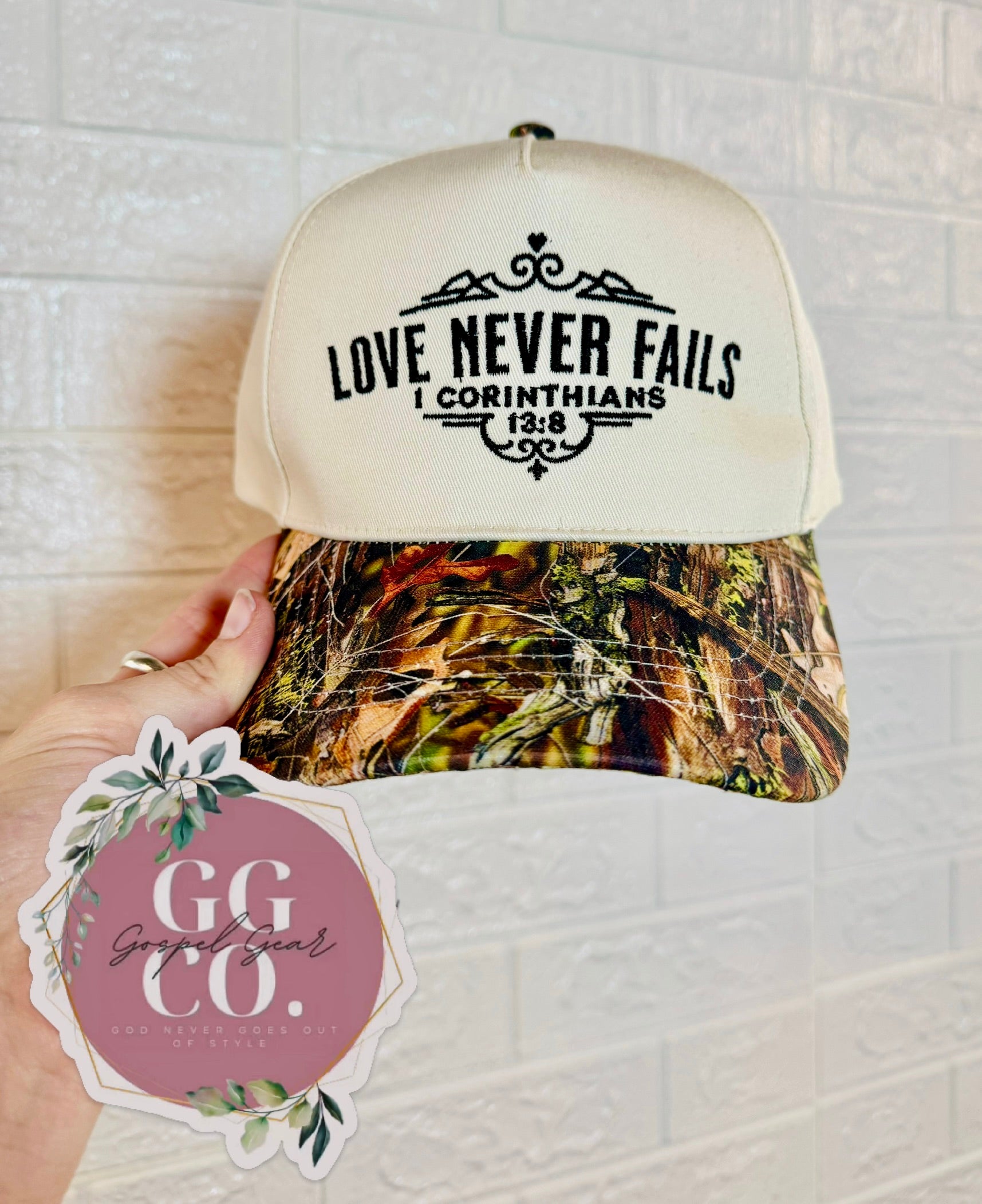 Love Never Fails Hat, Embroidered Vintage Hat, Christian Dad Hat, Chri ...