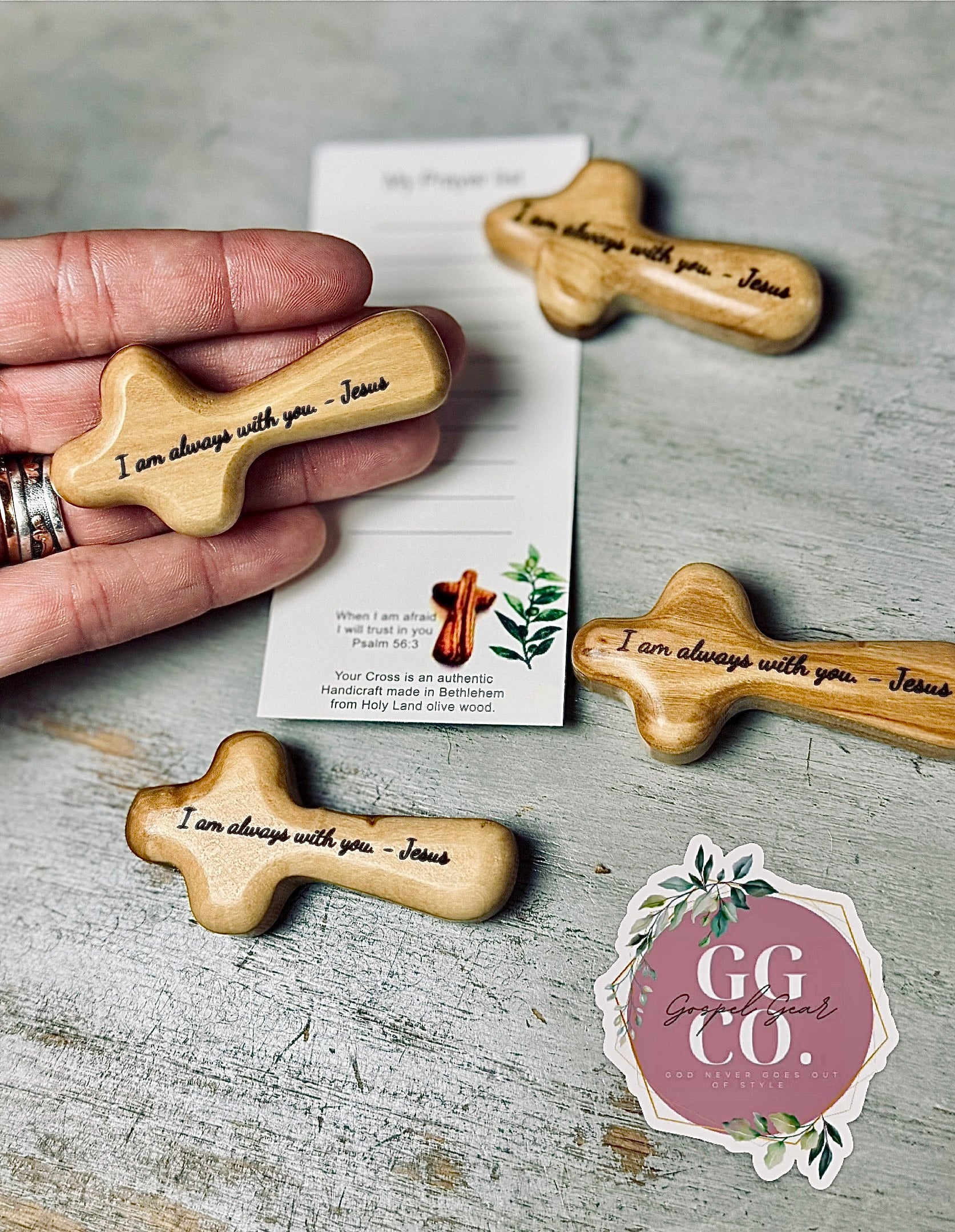 Engraved Olive Wood Comfort Cross, Christian Comfort Cross, Handmade C ...
