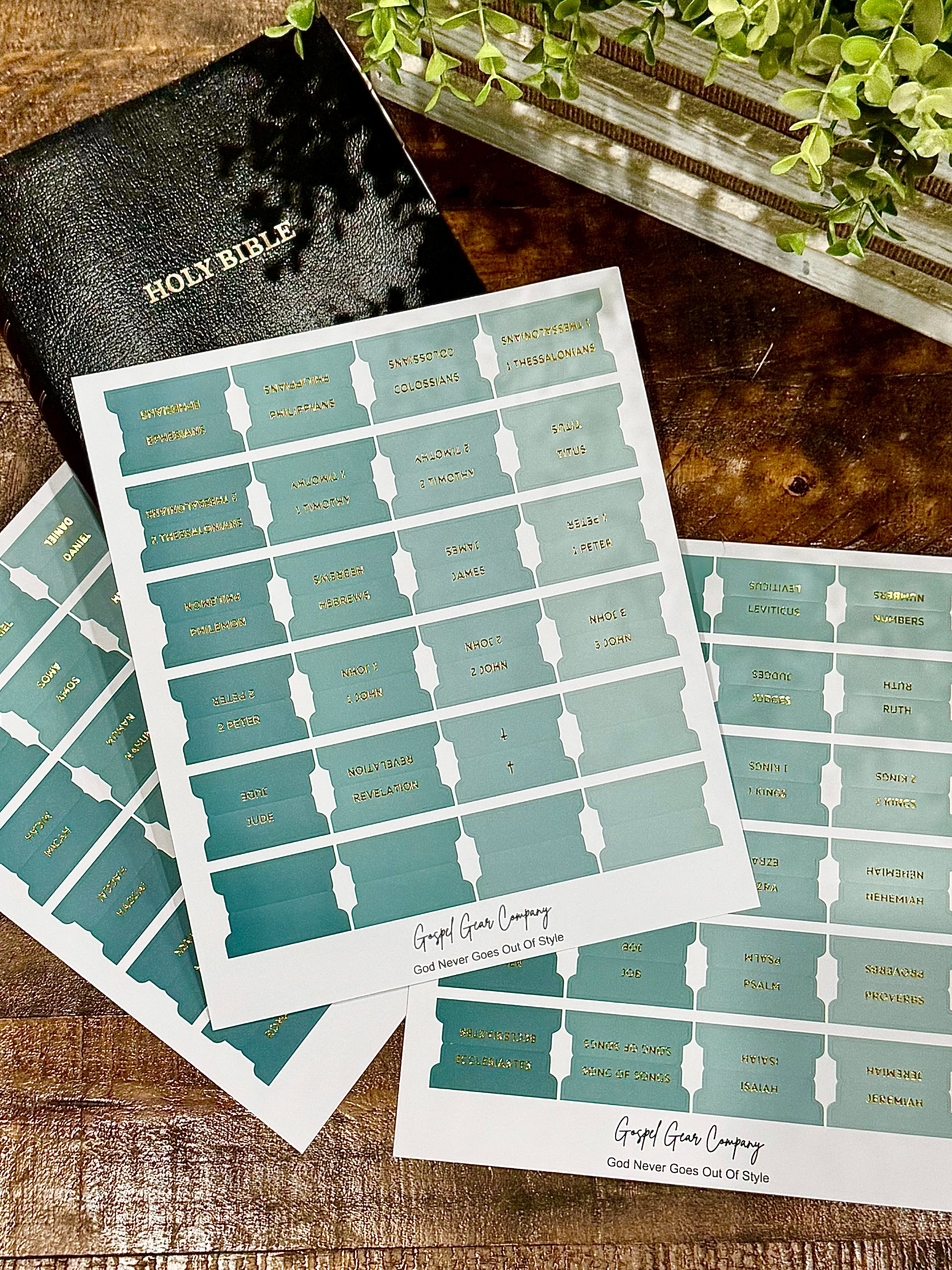 Gold Foil Sea Foam Matte Bible Tabs - Christian Bible Tabs - Christian ...