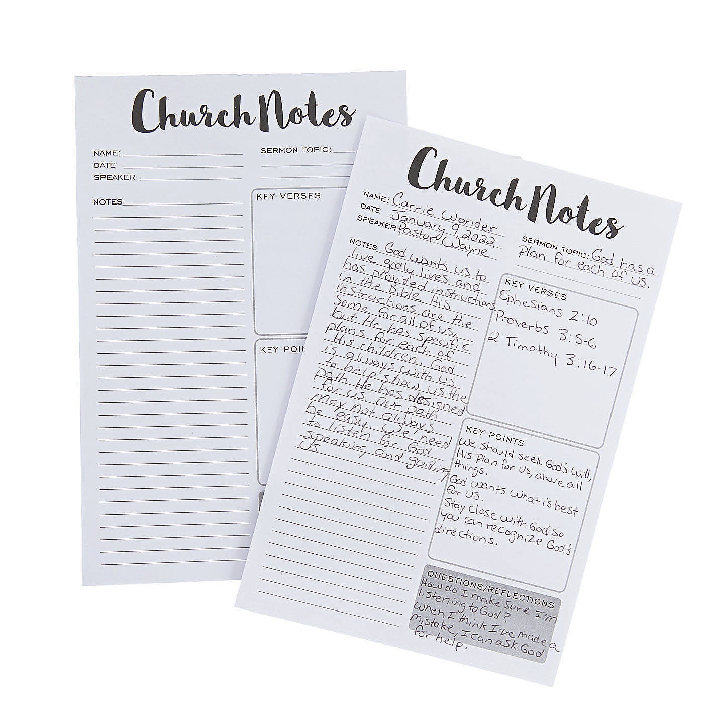 Church Notes Notepad - Sermon Notepad - Church Notes - Bible Journal ...