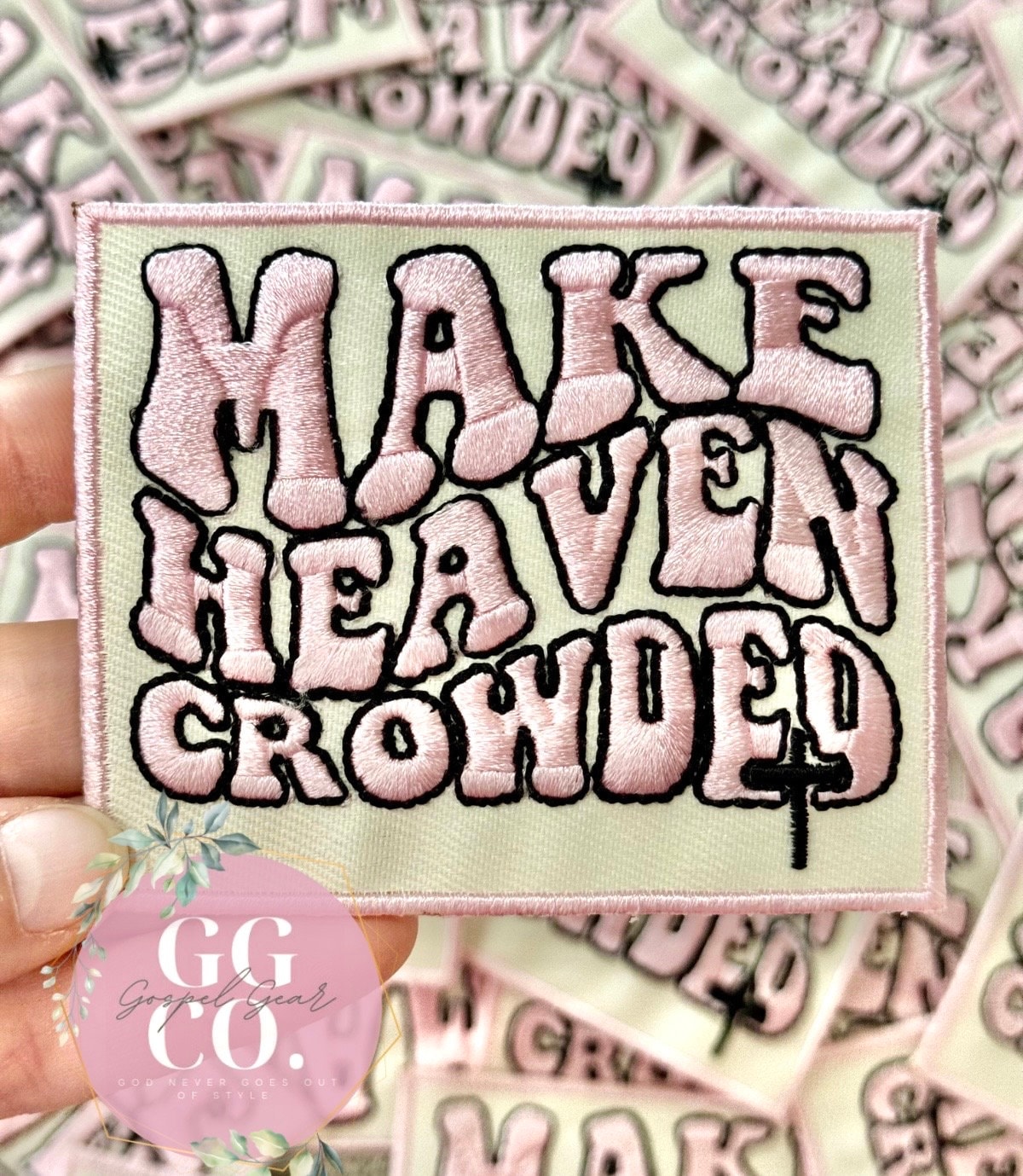 Make Heaven Crowded Patch, Christian Hat Patch, Embroidered Patch, Tru ...