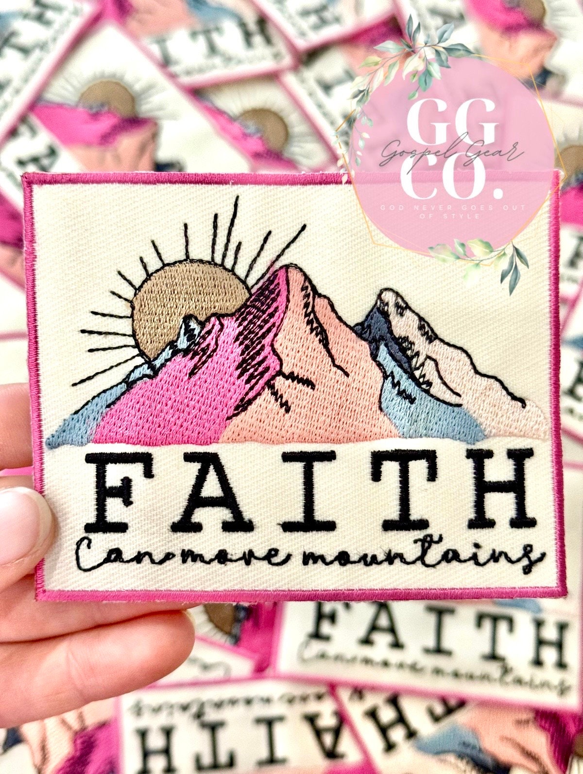 Faith Can Move Mountains Patch, Christian Hat Patch, Embroidered Patch ...