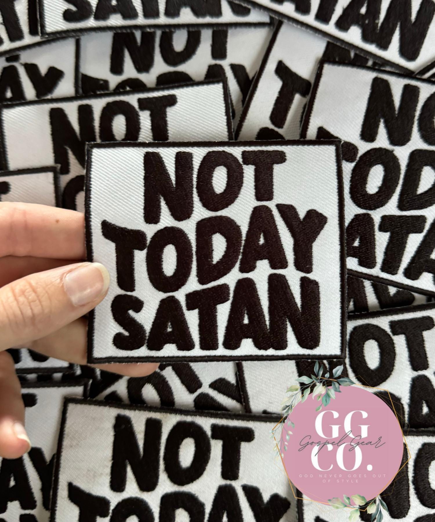 Not Today Satan Patch, Christian Hat Patch, Embroidered Patch, Trucker ...