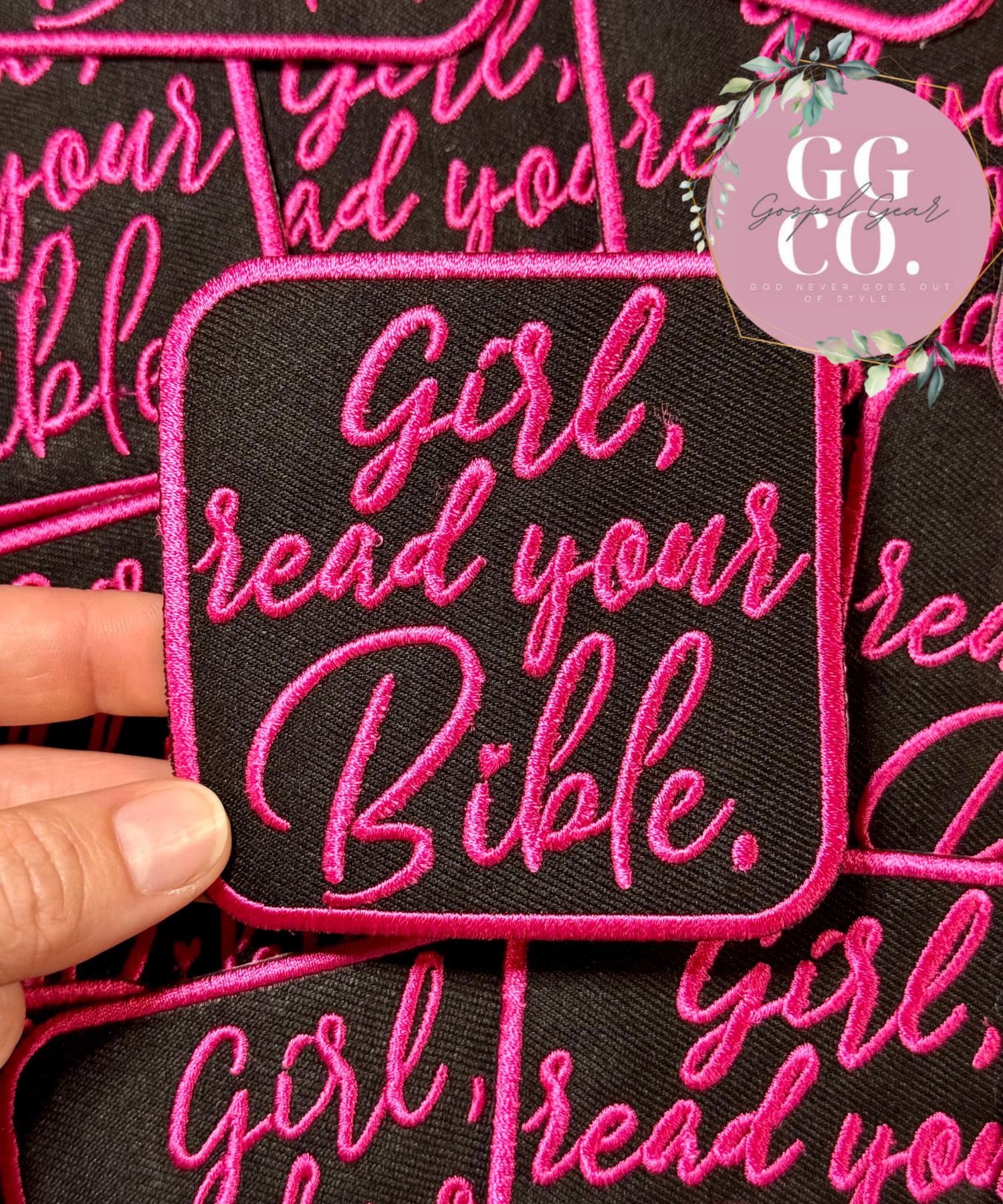 Girl Read Your Bible Patch, Christian Hat Patch, Embroidered Patch, Tr ...
