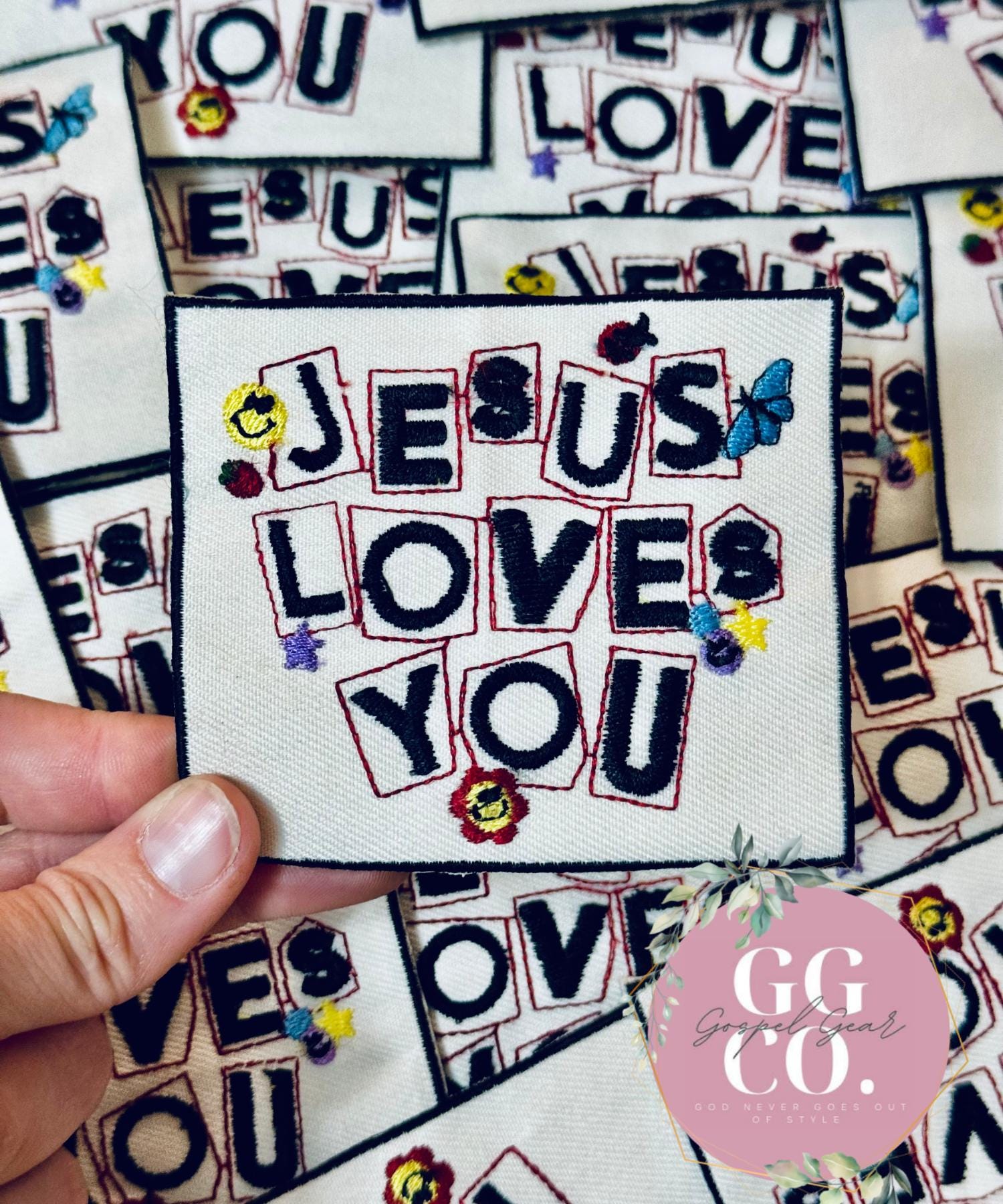 Jesus Loves You Blocks Patch, Christian Hat Patch, Embroidered Patch ...