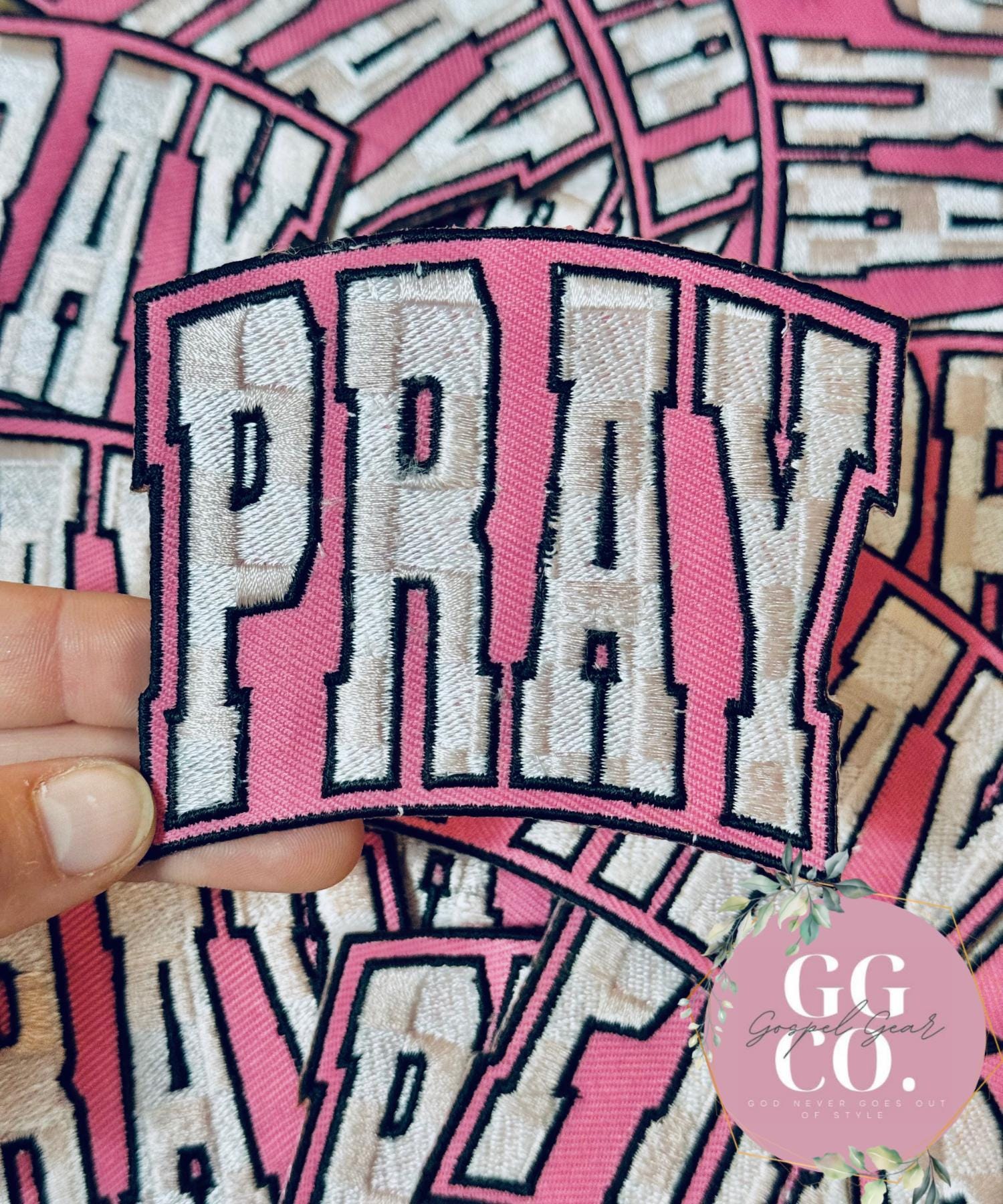 Pray Checkered Patch, Christian Hat Patch, Embroidered Patch, Trucker ...