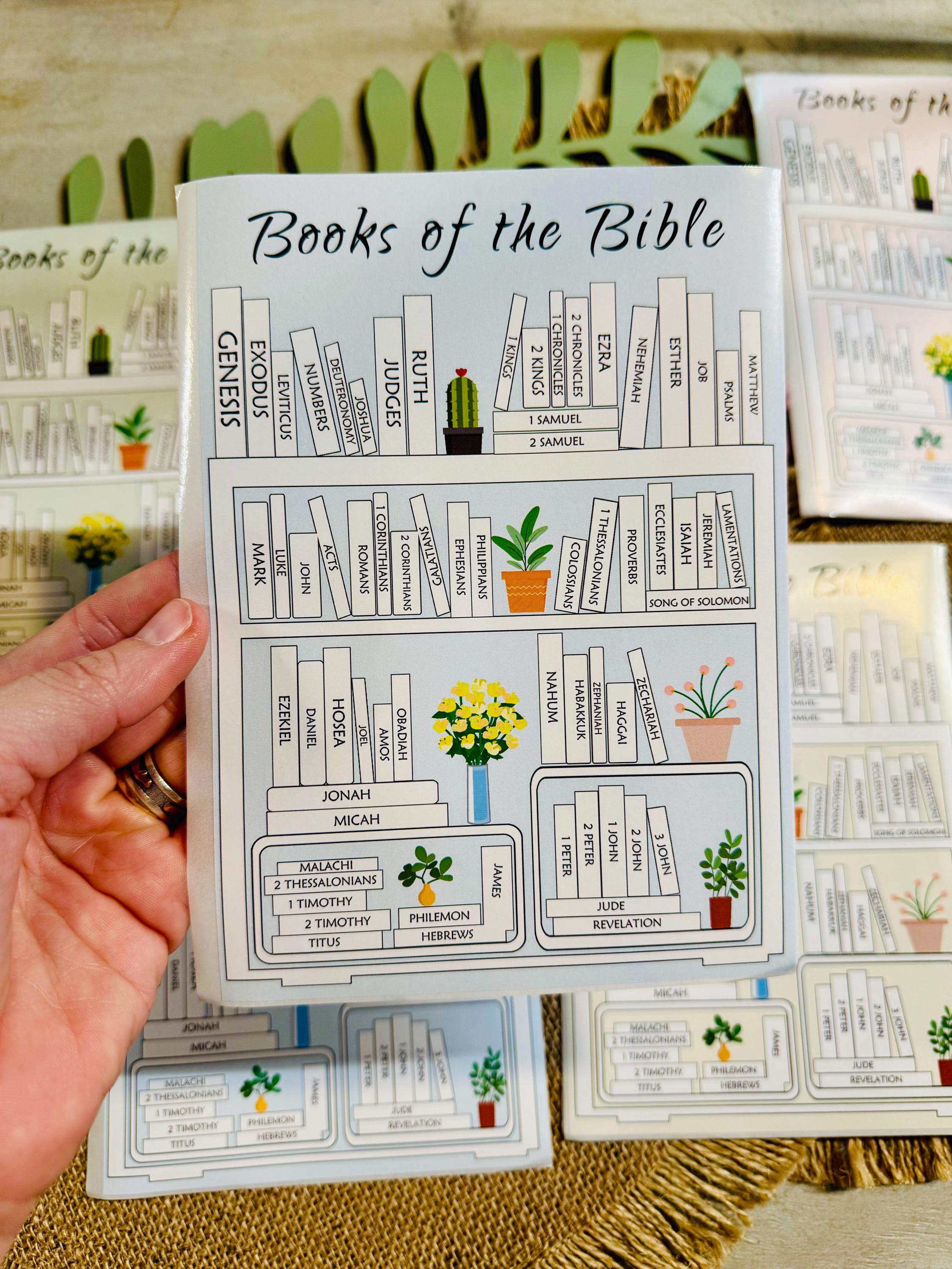 Books Of The Bible Tracker Sticker, Bookshelf Bible Books Sticker, Rea ...